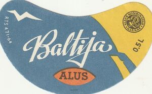 Drink Label: Baltija alus (Kauno Alus, Lithuania(Made in UdSSR) Col:LT ...