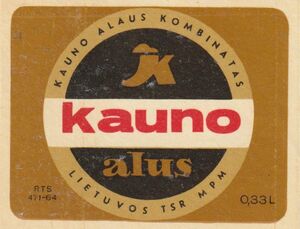 Drink Label: Kauno alus (Kauno Alus, Lithuania(Made in UdSSR) Col:LT ...