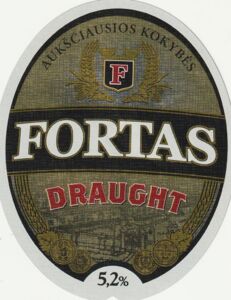 Drink Label: Fortas Draught (Volfas Engelman (Olvi), LithuaniaCol:LT ...