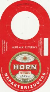 Drink Label: Horn (Ragutis, AB, LithuaniaCol:LT-BEER-000620