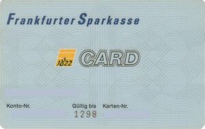 Bank Card: Frankfurter Sparkasse 1822 Card 94-03 (Frankfurter Sparkasse ...