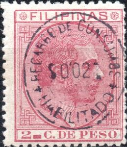Stamp: Alfonso XII (Philippines(Recargo de Consumos - overprints on ...