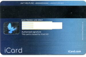 Bank Card: ICard Visa Debit - 07-18 (iCard AD, BulgariaCol:BG-VI-0148.01