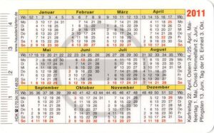 Calendario de Bolsillo: Autohaus Baur (Alemania(Cars) Col:BRD-2011-Car ...
