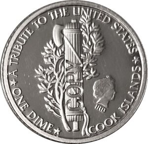 Coin: 10 Cents (100th Anniversary of U.S. Mercury Dime) (Cook Islands ...