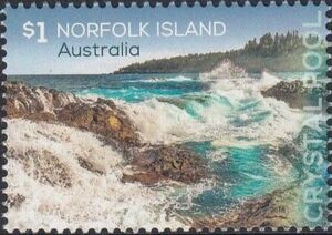 Stamp: Waves Crashing into Crystal Pool (Norfolk Island(Norfolk Island ...