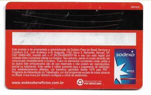 Bank Card: Sodexo (Sodexo, BrazilCol:BR-GM-0090