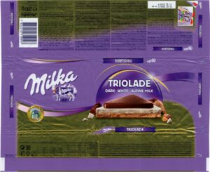 Chocolate Wrapper: Milka Triolade - Dark - White - Alpine Milk ...