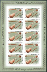 Stamp: Musical Instruments - Zurna, Tar and Balaban (Azerbaijan(Europa ...