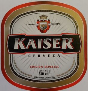 Štítok z nápoja: Kaiser Cerveza (Industrial Cervezera S.A, ArgentínaCol ...