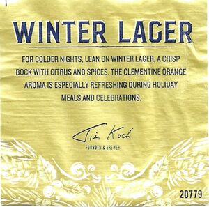 Drink Label: Sam Adams Winter Lager (Boston Beer Co., United States of ...