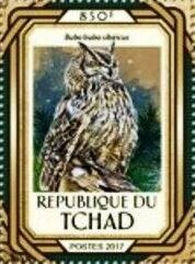 Stamp: Eurasian Eagle-Owl (Bubo bubo sibiricus) (Chad(Owls (2017:1)) Mi ...