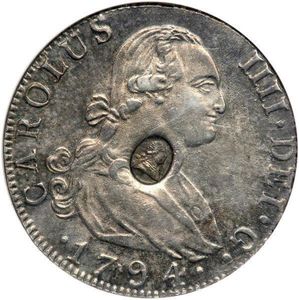 Coin: ½ Dollars (countermarked) (United Kingdom of Great Britain ...