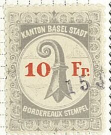 Stamp: Basel City Tax Slips (Switzerland: Revenue Stamps(Revenue ...