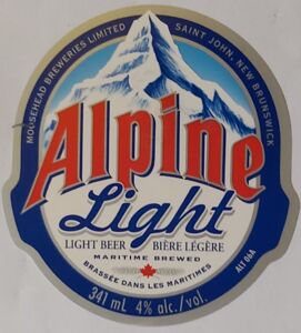 Drink Label: Alpine Light (Moosehead Breweries Ltd, CanadaCol:CA-BEER ...