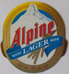 Drink Label: Alpine Lager Beer (Moosehead Breweries Ltd, CanadaCol:CA ...