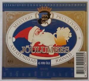 Drink Label: Joulumees (AS «Viru Õlu», EstoniaCol:EE-BEER-000662