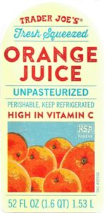 Drink Label: Trader Joe's Orange (Trader Joe's, United States of ...
