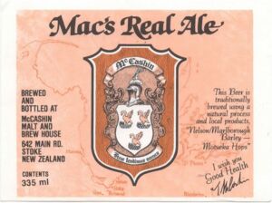 Drink Label: Mac's Real Ale (McCashin malt and brew house Brewery, New ...