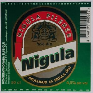 Drink Label: Nigula Pilsener (Nigula Õlu, EstoniaCol:EE-BEER-000665