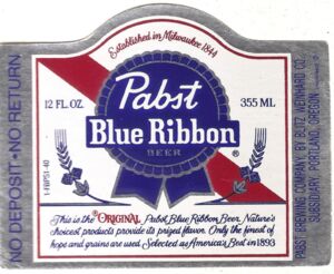 Drink Label: Pabst Blue Ribbon (Pabst Brewing Co., United States of ...