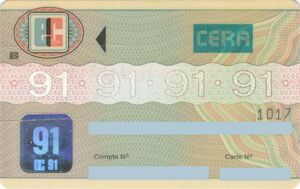 Bank Card: CERA ec 91 (CERA, BelgiumCol:BE-GM-0049