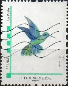 Stamp: Blue Green Hummingbird (France: Personalized Stamps(Collectors ...