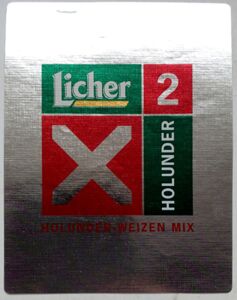 Flaschenetikett: Licher x2 Holunder-weizen (Licher Privatbrauerei ...