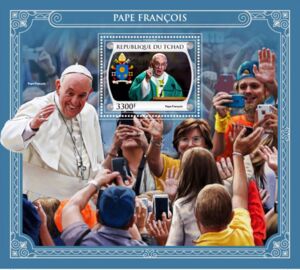 Stamp: Pope Francis (Chad(Pope Francis (2017)) Mi:TD BL767,Yt:TD BF243