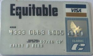 Bank Card: Equitable (Equitable Bano of Delaware, United States of ...