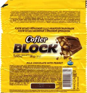 Envoltorio de chocolate: Cofler Block Milk Chocolate with Peanut (Arcor ...