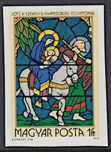 Stamp: "Exodus to Egypt" by Károly Lotz and Bertalan Székely (Hungary ...