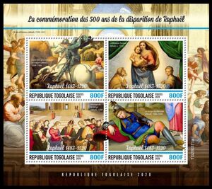 Stamp: 500th Anniversary of the Death of Raphael (Togo(Raphael (2020 ...