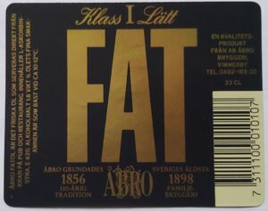 Drink Label: Abro FAT Klass I Latt (Åbro Bryggeri, SwedenCol:SE-BEER-000124