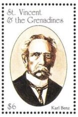 Stamp: Karl Benz (Saint Vincent and The Grenadines(Centennial of the ...