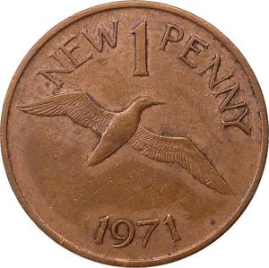 Coin: 1 New Penny (Gannet) (Guernsey(1956~1983 - 2nd coinage) Col:GG ...