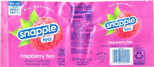 Drink Label: Snapple Raspberry (Snapple Beverage Corp., United States ...