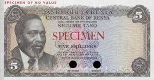 Banknote: 5 Shillings (Kenya(1969-1974 Issue) Wor:P-6s