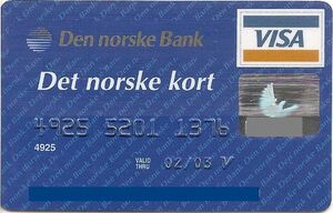 Bank Card: Den Norske Bank (Den Norske Bank, NorwayCol:NO-VI-0051