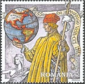 Stamp: Amerigo Vespucci (Romania) (23rd Congress of the Universal Postal Union, Bucharest (III ...