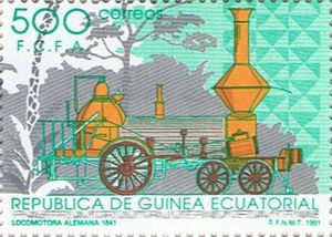 Stamp: Germany 1841 (Equatorial Guinea) (Trains in the world) Mi:GQ ...