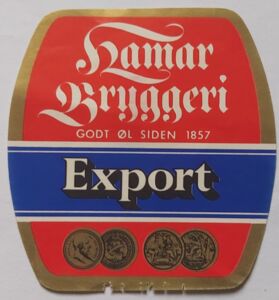 Flaschenetikett: Hamar Bryggeri Export (Hamar Bryggeri, NorwegenCol:NO ...