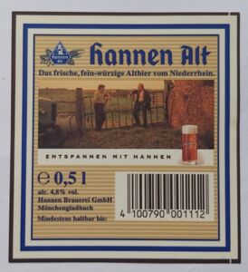 Drink Label: Hannen Alt (Hannen Brauerei GmbH, Germany, Federal ...