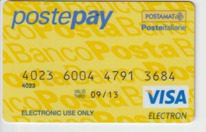 Bank Card: Postepay (Poste Italiane, ItalyCol:IT-VE-0059