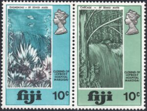 Stamp: SEA URCHINS & Paintings by Semisi Maya (Fiji(Closing of Leprosy ...