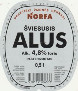 Drink Label: Norfa alus (Mažeikių Lokys, LithuaniaCol:LT-BEER-000655