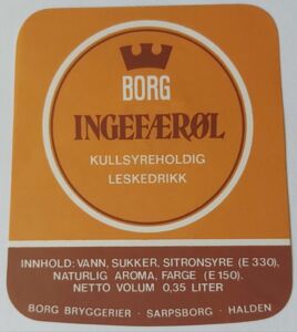 Drink Label: Borg Ingeeaerol (Borg Bryggerier, NorwayCol:NO-BEER-000448