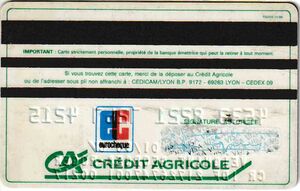 Bank Card: Credit Agricole Visa (Credit Agricole, FranceCol:FR-VI-0152