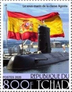 Stamp: The Agosta-class submarine (Chad) (Submarines (2020)) Yt:TD 2696
