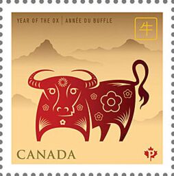 Stamp: Ox Design from 2009 (Canada(Year of the Ox 2021 : The Chinese ...